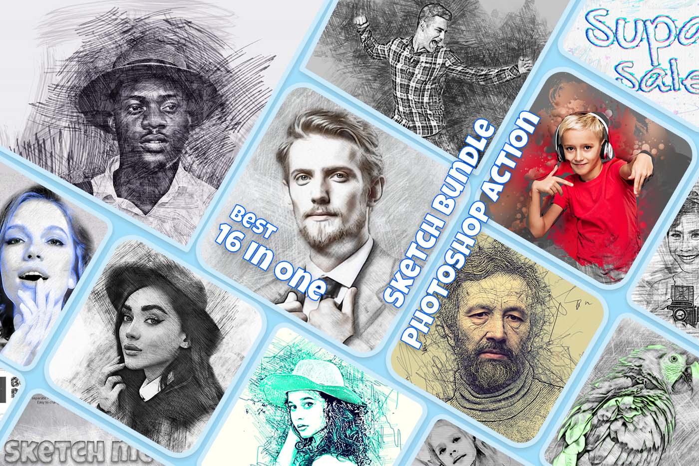 Graphicsmartz - The 14 in 1 Smart Effect Photoshop Action Bundle